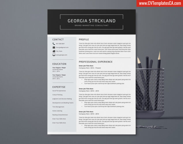 CV Templates without Photo – CVTemplatesCA.com