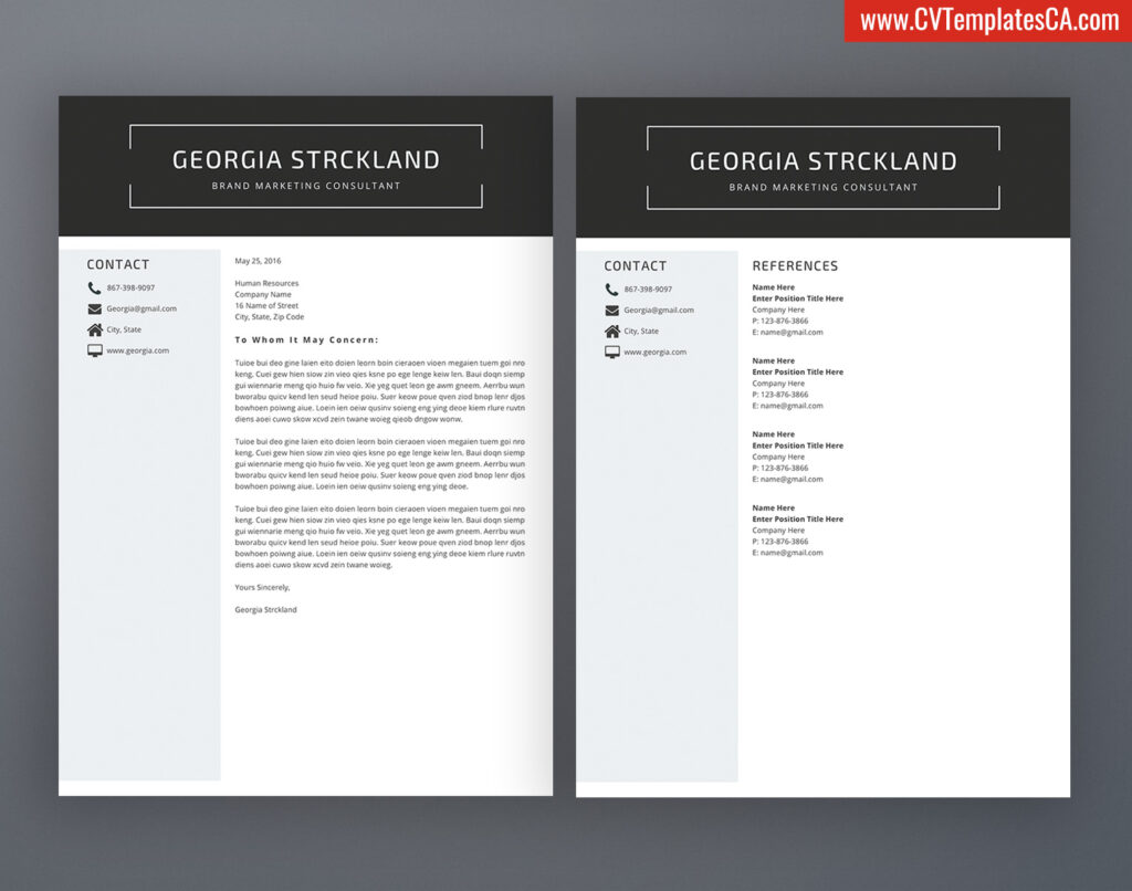 Professional CV Templates / Resume Templates for Microsoft Word, Cover ...