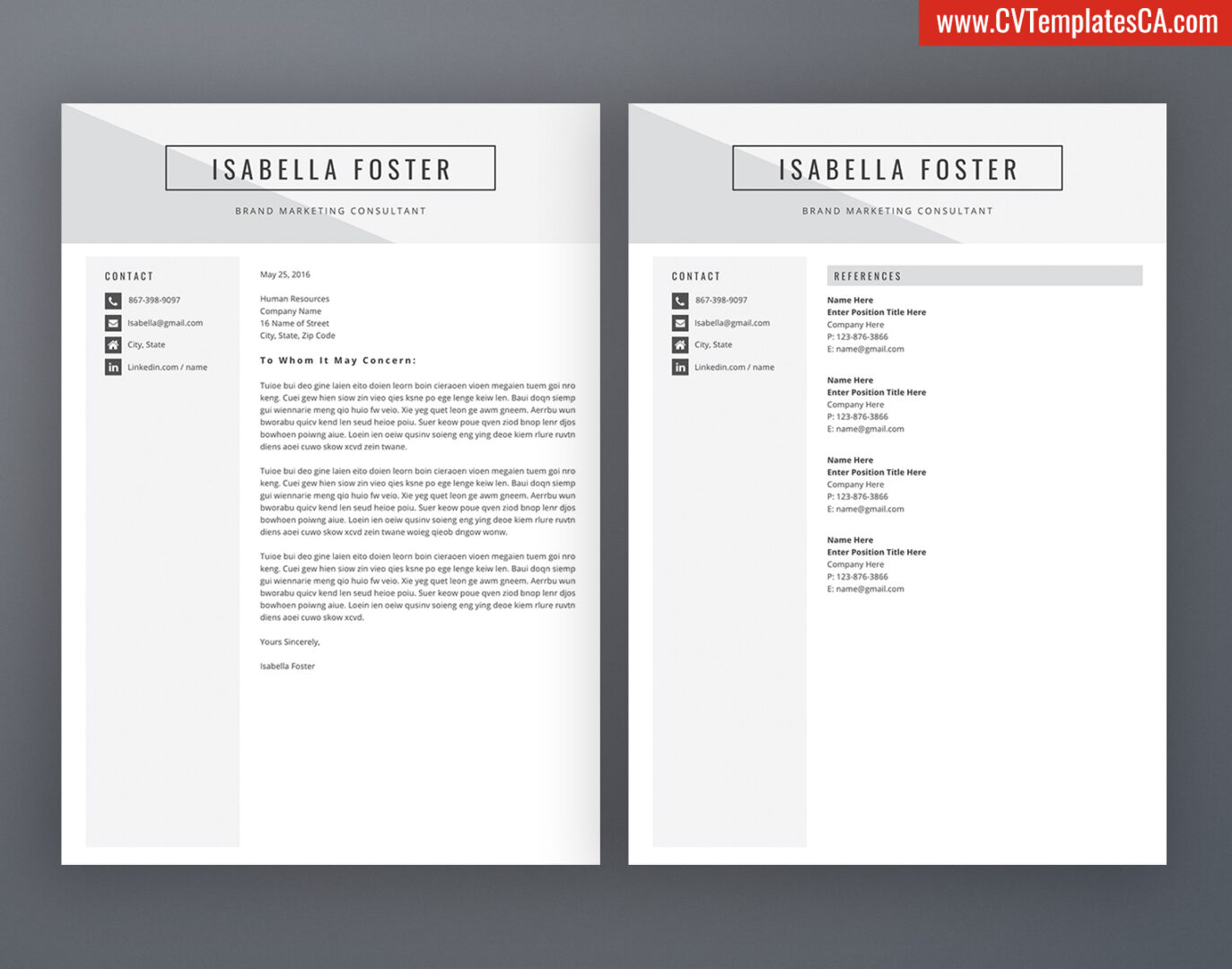 Clean Resume / CV Template for Word, Modern CV Template, Curriculum ...