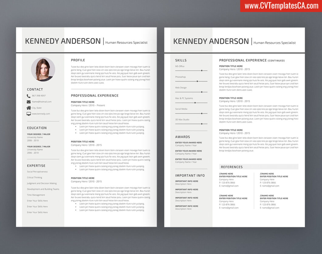 Creative Resume / CV Template for Microsoft Word, Cover Letter ...