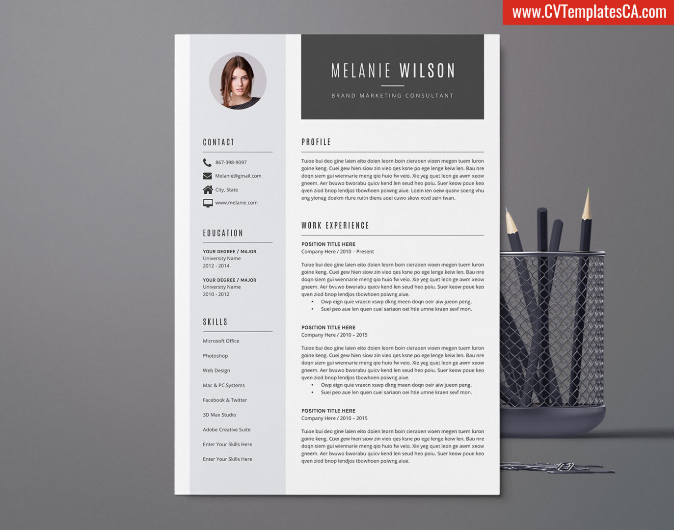 CV Templates with Photo – CVTemplatesCA.com
