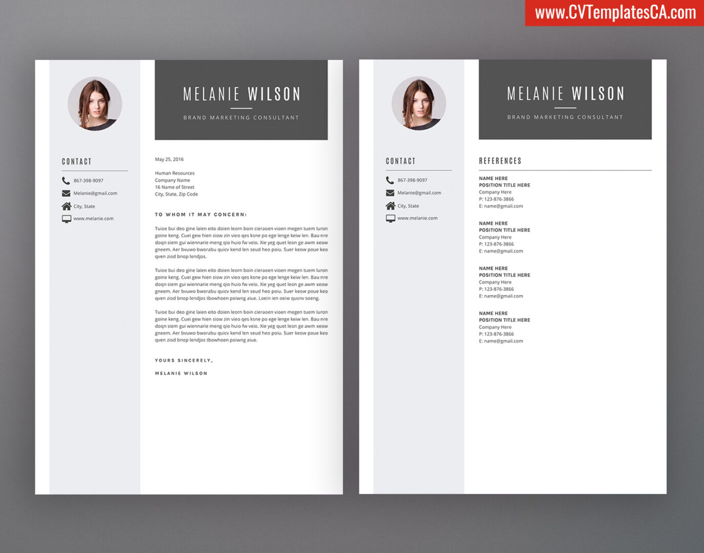 Clean Resume / CV Template for Microsoft Word, Professional CV Template ...