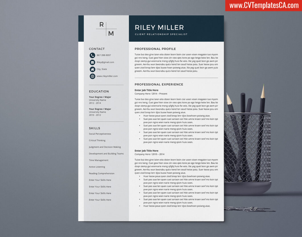 CV Templates without Photo – CVTemplatesCA.com
