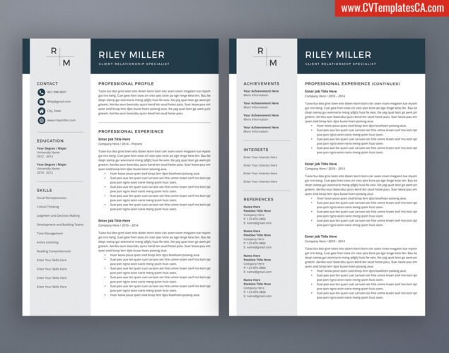 Professinal Resume / CV Template for Microsoft Word, Curriculum Vitae ...