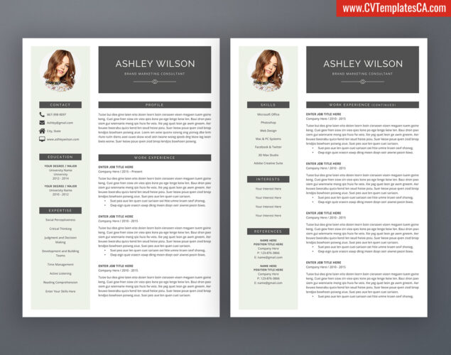 Creative Resume / CV Template for Microsoft Word, Curriculum Vitae ...