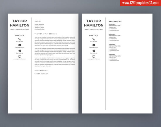 Professional CV Template for Microsoft Word, Curriculum Vitae, Simple ...
