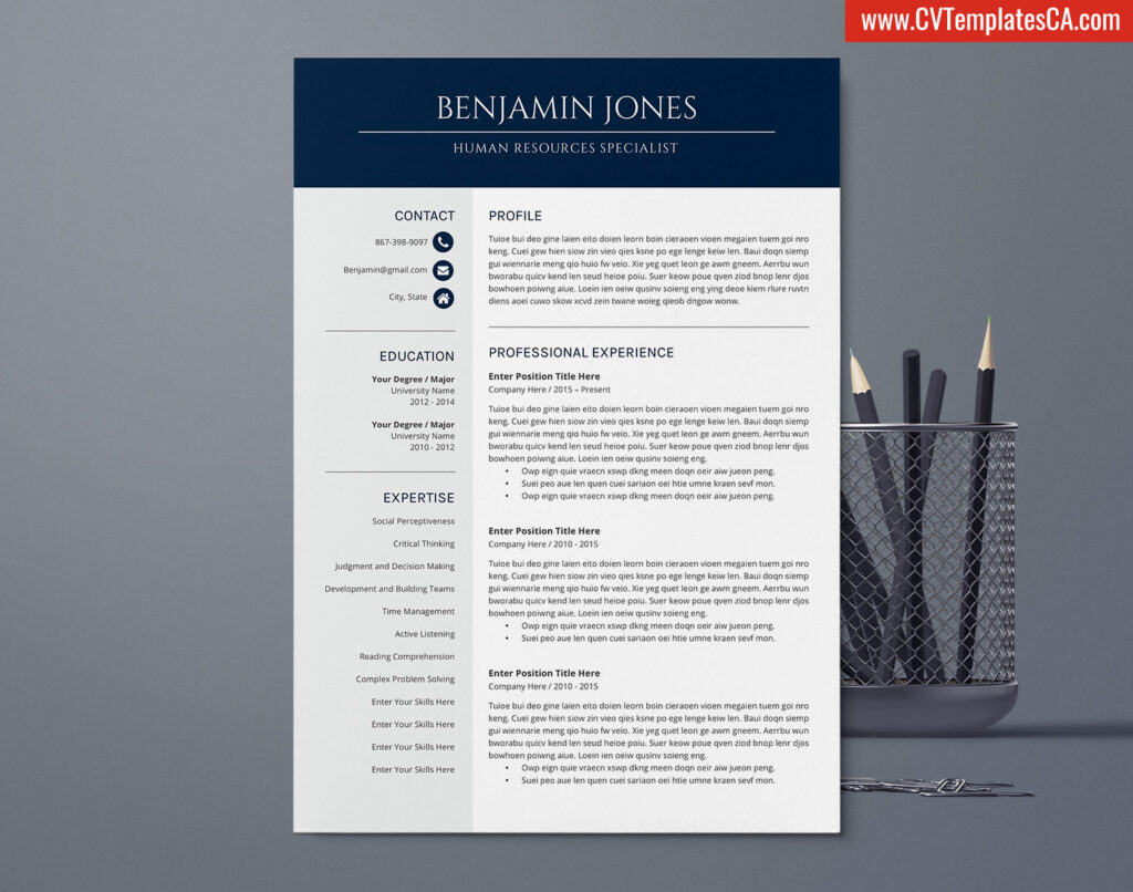 Clean Resume / CV Template for Microsoft Word, Professional CV Template ...